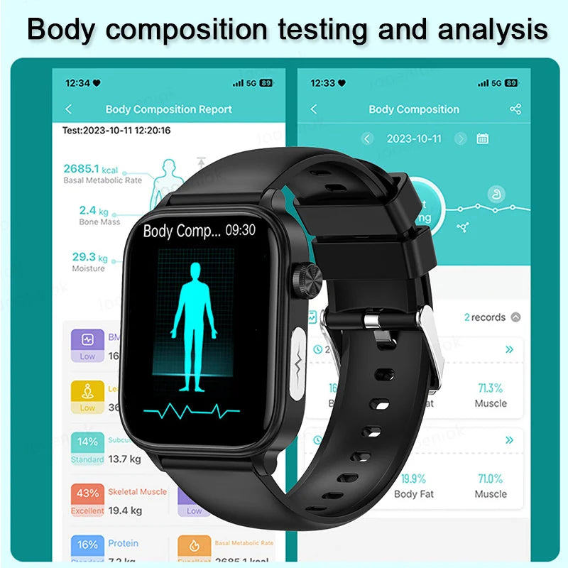 2025 New Smart Watch Diagnosis Blood Lipids Uric Acid Blood Pressure S ...